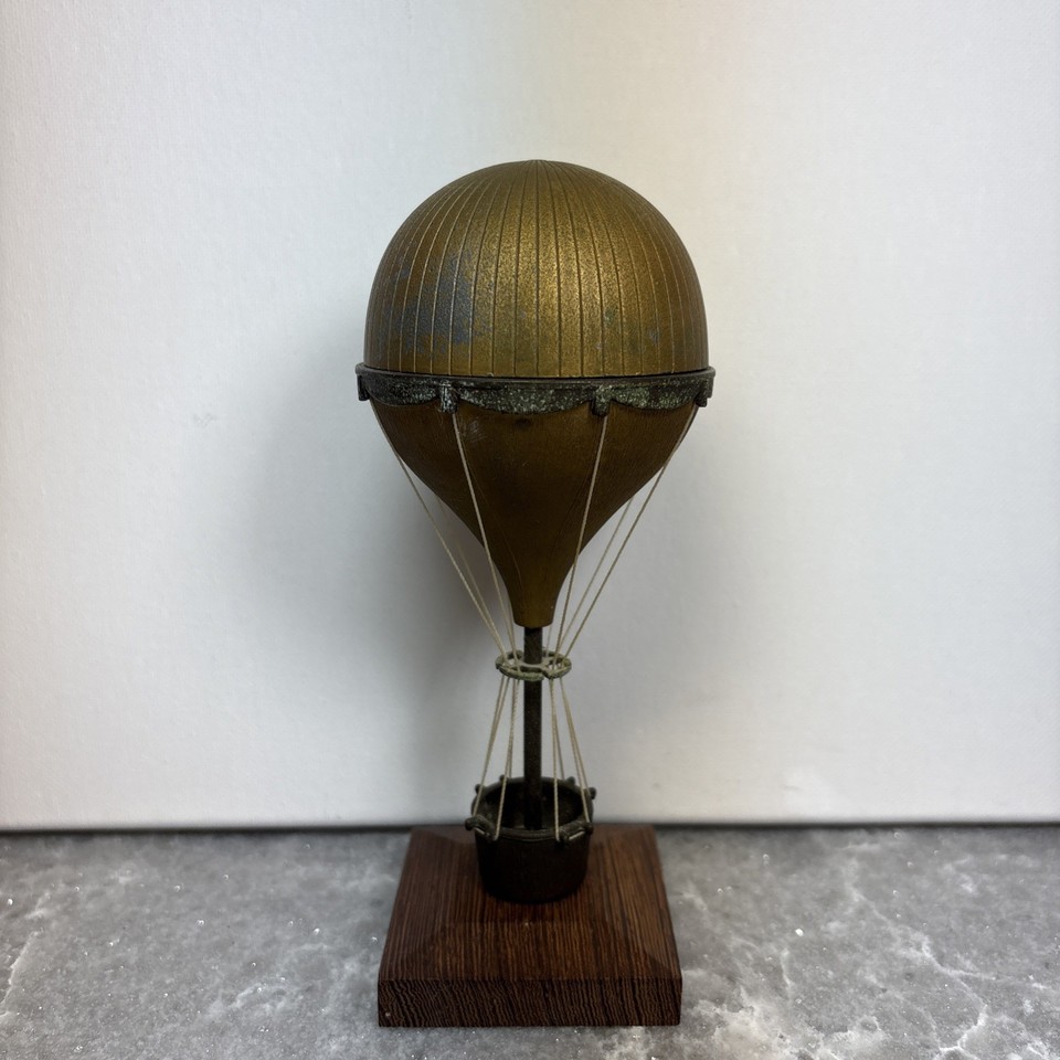 Vintage Mid Century Hot Air Balloon Trinket Box Brass Plated Metal 6.5 ...