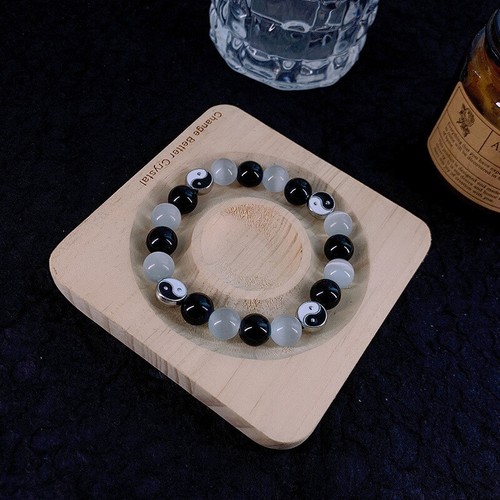 Chinese Style Vintage Yin Yang Bracelet Crystal Beaded Bangles Classic ...