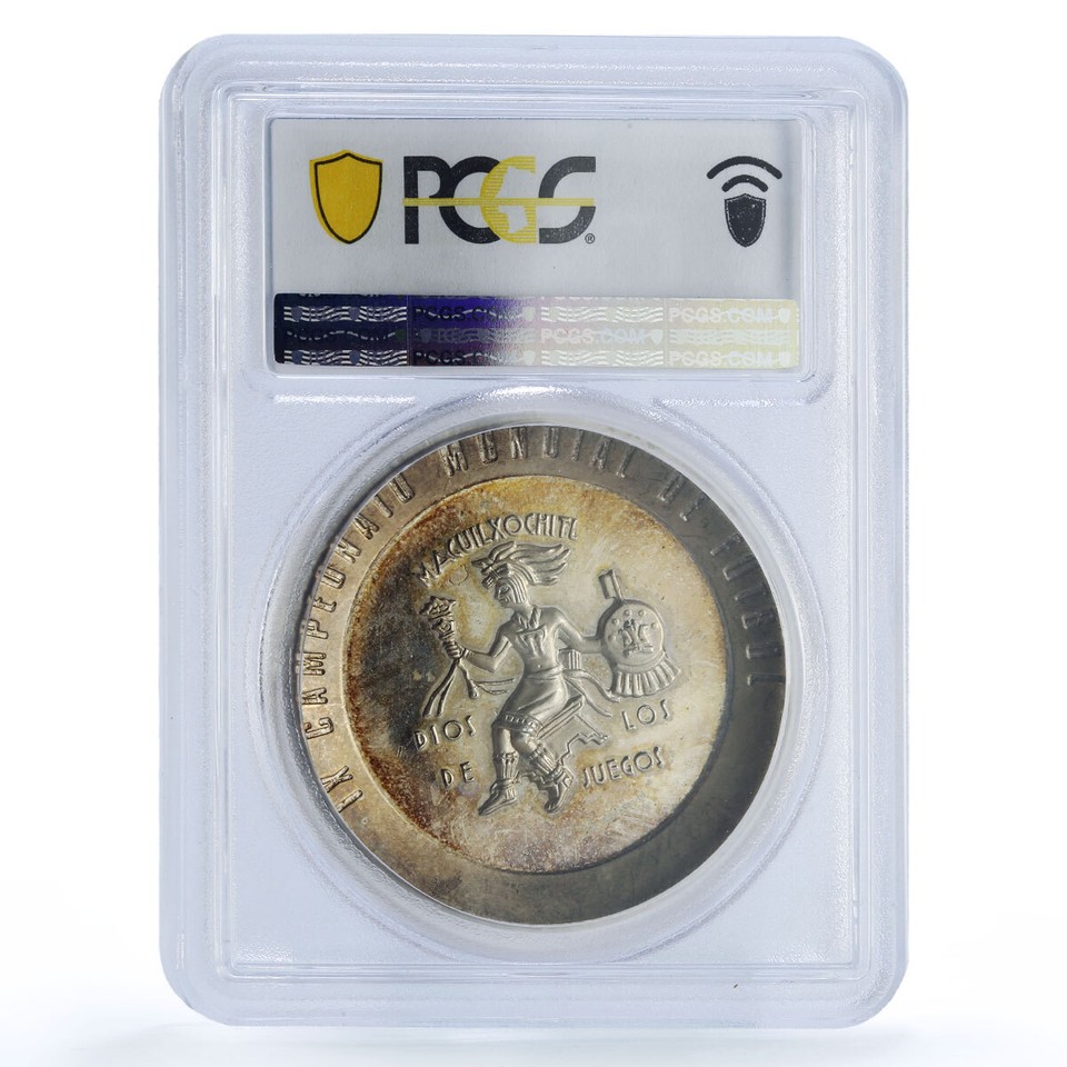 Mexico Football World Cup Jules Rimet Maya Indian SP63 PCGS silver ...