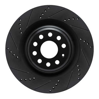 Disc Brake Rotor-Brake Rotor - Drilled and Slotted - Black DFC 633 ...