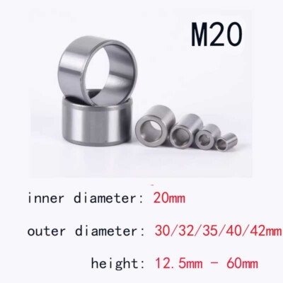 20mm ID 30mm-42mm OD Bearing Steel Sleeve Hollow Round Shaft Sleeves ...