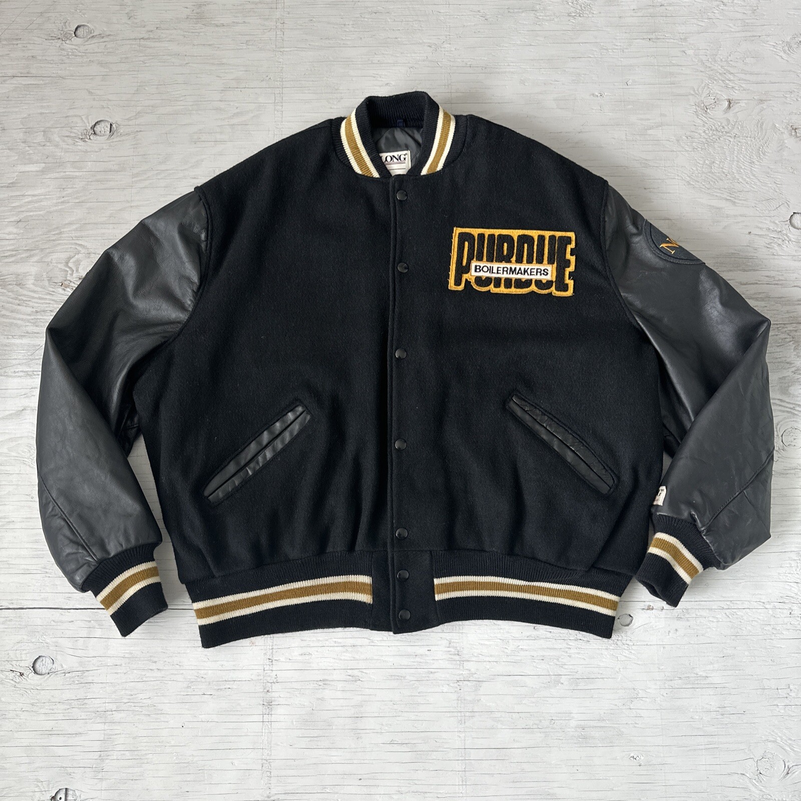 Vintage 90s Delong NCAA Purdue Boilermakers Varsity Jacket Size 50 -USA ...
