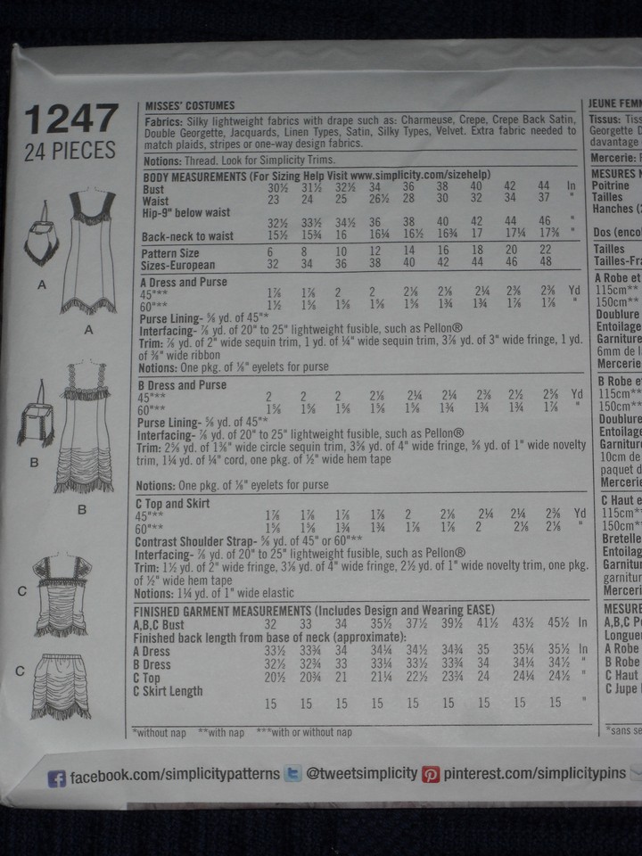 Arkivestry Womens Flapper Dress Costume size 6-12 SewingPattern ...