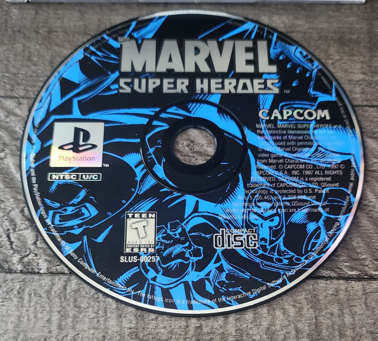 MARVEL SUPER HEROES (PS1, PlayStation 1, 1997) *DISC and Back Art Cover ...
