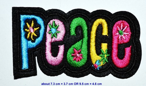 10 Peace sign hippie retro boho flower power weed love applique iron on ...