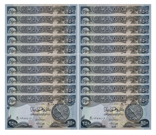 Iraq 5000 Dinar Banknotes UNC (20 x 250 IQD) New W/ Certificate of ...