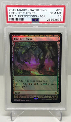MTG MAGIC THE GATHERING FIRE-LIT THICKET ZENDIKAR EXPEDITIONS PSA 10 ...