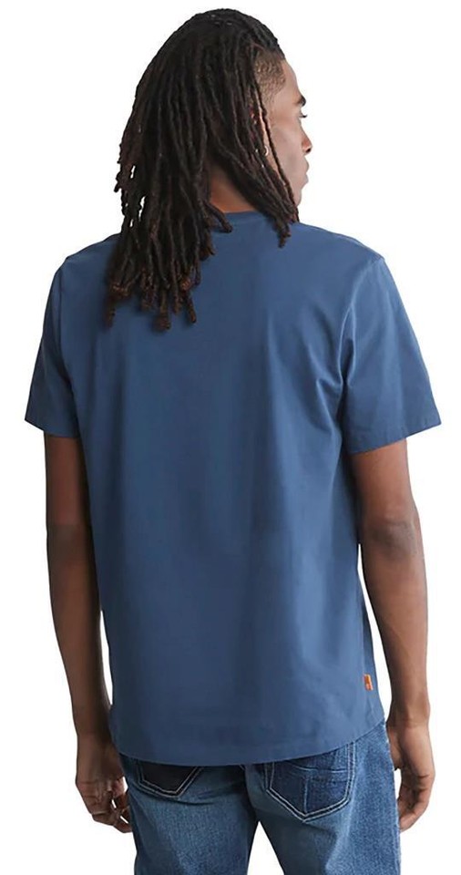 TIMBERLAND Mens Dark Denim TREE LOGO T-SHIRT Organic Cotton Short ...