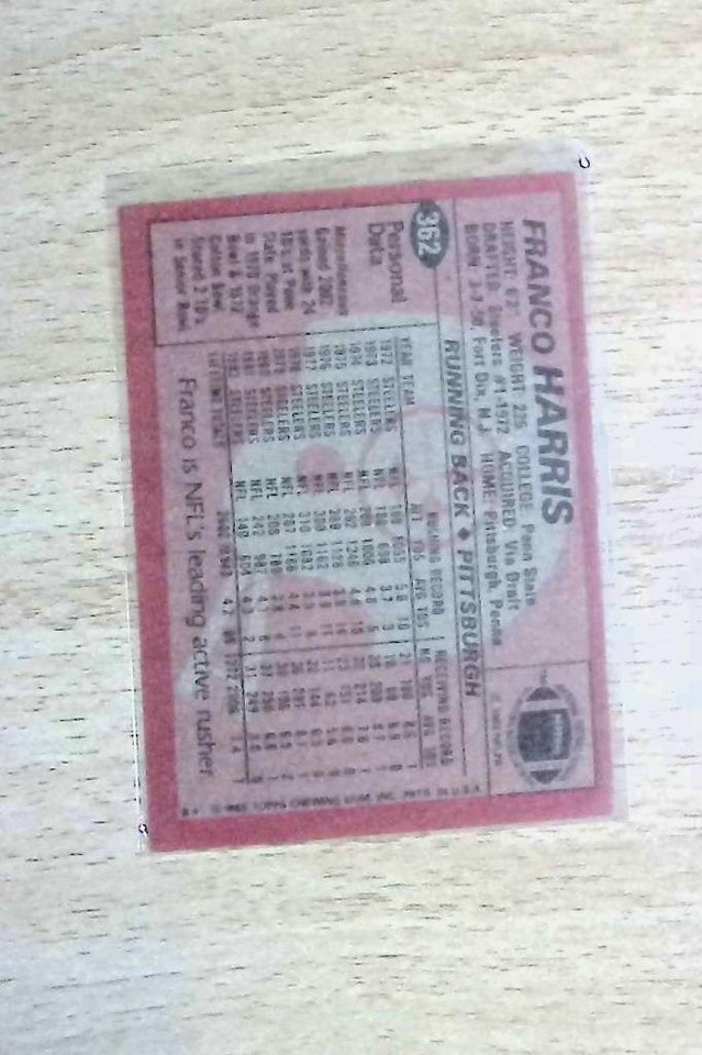 FRANCO HARRIS Card #362 FREE SHIPPING 50% OFF SALE B1000R2S4P6 | eBay