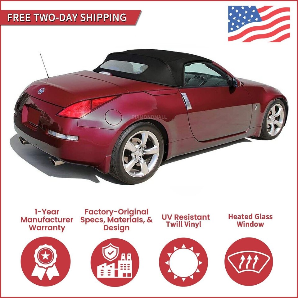 2003-09 Nissan 350Z Convertible Soft Top w/DOT Heated Glass Window ...