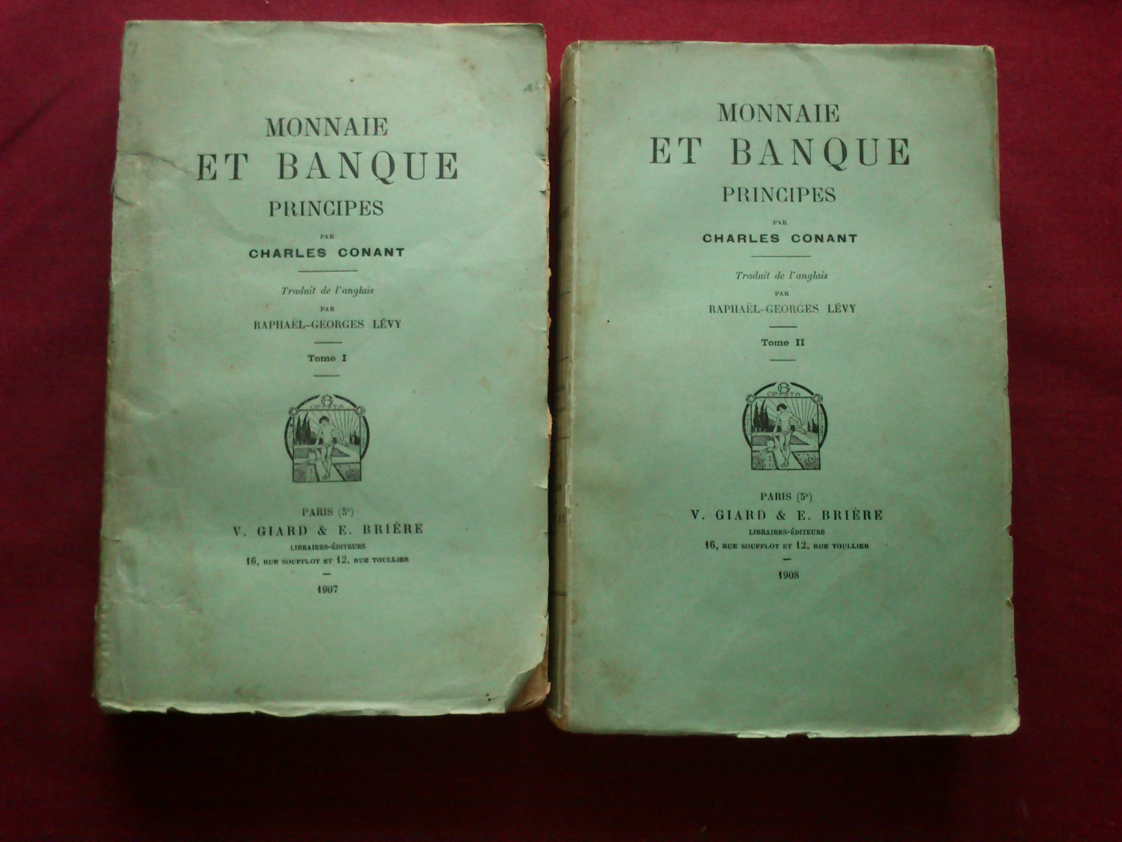 RARE 1907/1908 MONNAIE ET BANQUE PRINCIPES par CHARLES CONANT en 2 ...