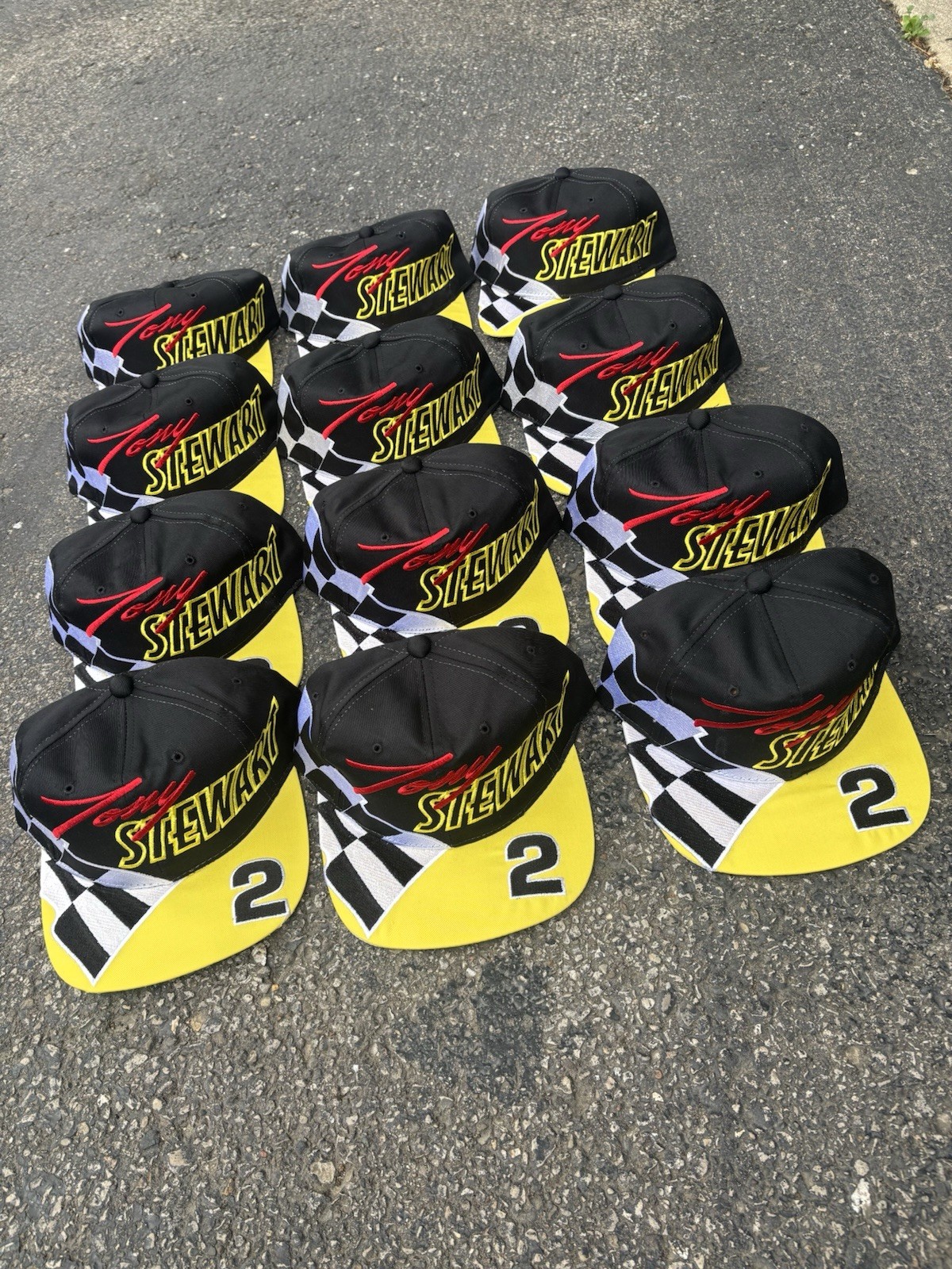Vintage NOS LOT OF 12 NEW OLD STOCK Stewart NASCAR Racing Hat Cap ...