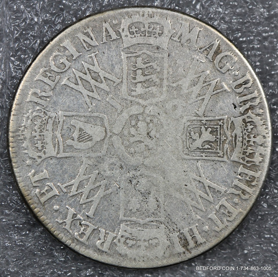 NICELY CIRCULATED 1693 WILLIAM & MARY SILVER HALF CROWN | eBay