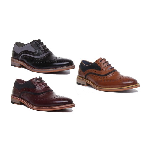 JUSTINREESS ENGLAND Bryan Hommes Cuir Richelieu Shoes IN Vin Taille UK ...