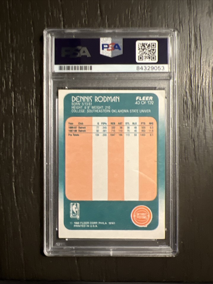 Dennis Rodman BULLS HOF Signed Autograph Auto 1988 Fleer RC Rookie Card ...