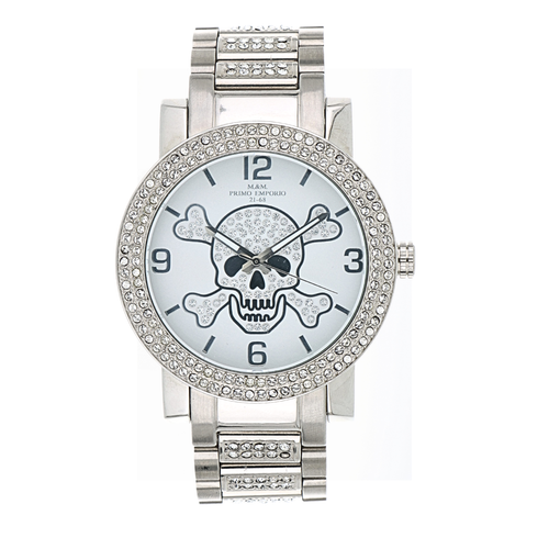 Bickers rapper skeleton steel men's watch with cubic zirconia | eBay