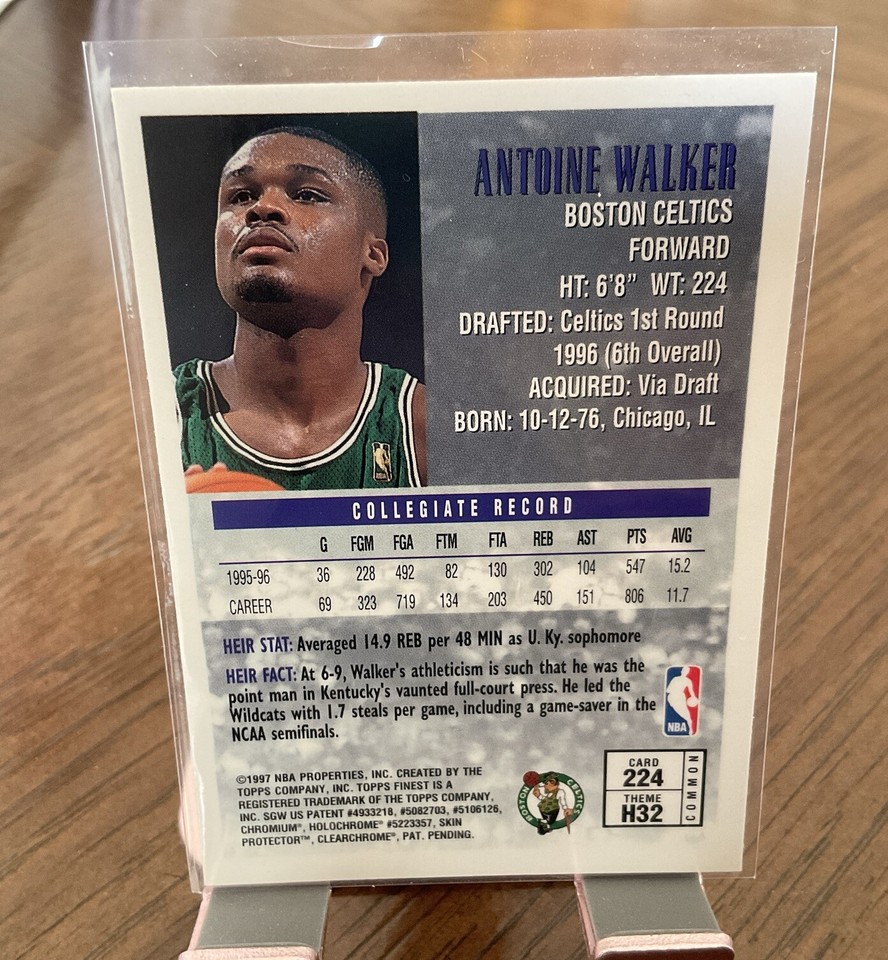 1997 Topps Finest Heirs Basketball #224 Antoine Walker Celtics | eBay