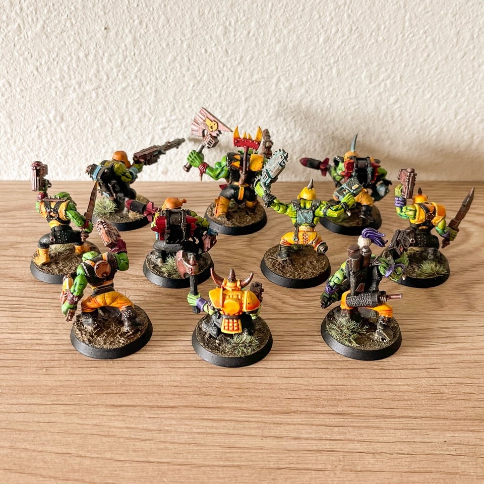 Warhammer 40k Xenos - Painted Orks Bad Moons Army - BoxedUp (272) | eBay