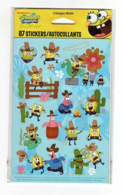 American Greetings Stickers Cowboy Spongebob Squarepants 6 Sheets ...