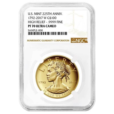 2017-W $100 1-oz Proof Gold American Liberty 225th Ann. High Relief NGC ...
