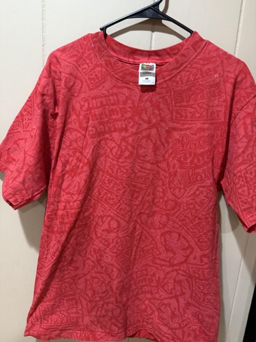 Sizzler Restaurant Shirt Mens Large Red All Over Logo Graphic Fruit ...