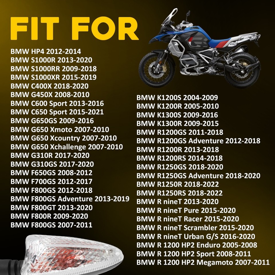 Front+Rear Turn Signal Indicator Light Lamp For BMW G310GS G650GS ...