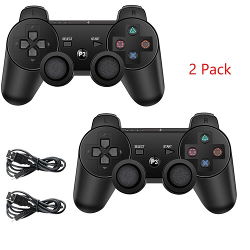Controller 2 Pack for PS3 Bluetooth Wireless Controller for Sony ...