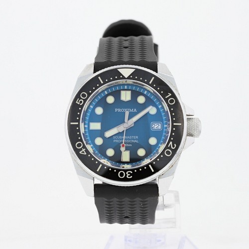 Proxima Scuba Master 41mm Blue Dial Automatic Rubber Strap Men's ...