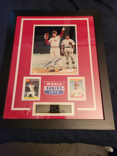 Pete Rose Signed And Framed Record Breaking Hit Photo-8 X10- PSA ...