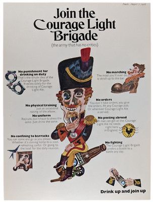 Courage Light Ale Courage Light Brigade Soldiers 1968 Punch UK Ad ~8x11 ...