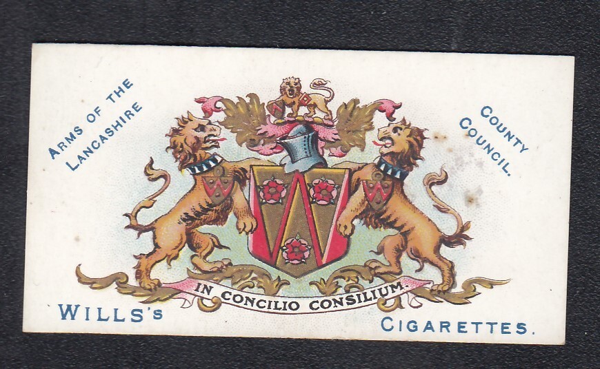 Vintage 1906 British Arms Card LANCASHIRE COUNTY COUNCIL | eBay