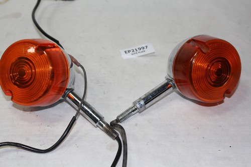 Harley FXR rear turn signals + chrome mounts '87 FXRS-SP FXLR FXRT ...