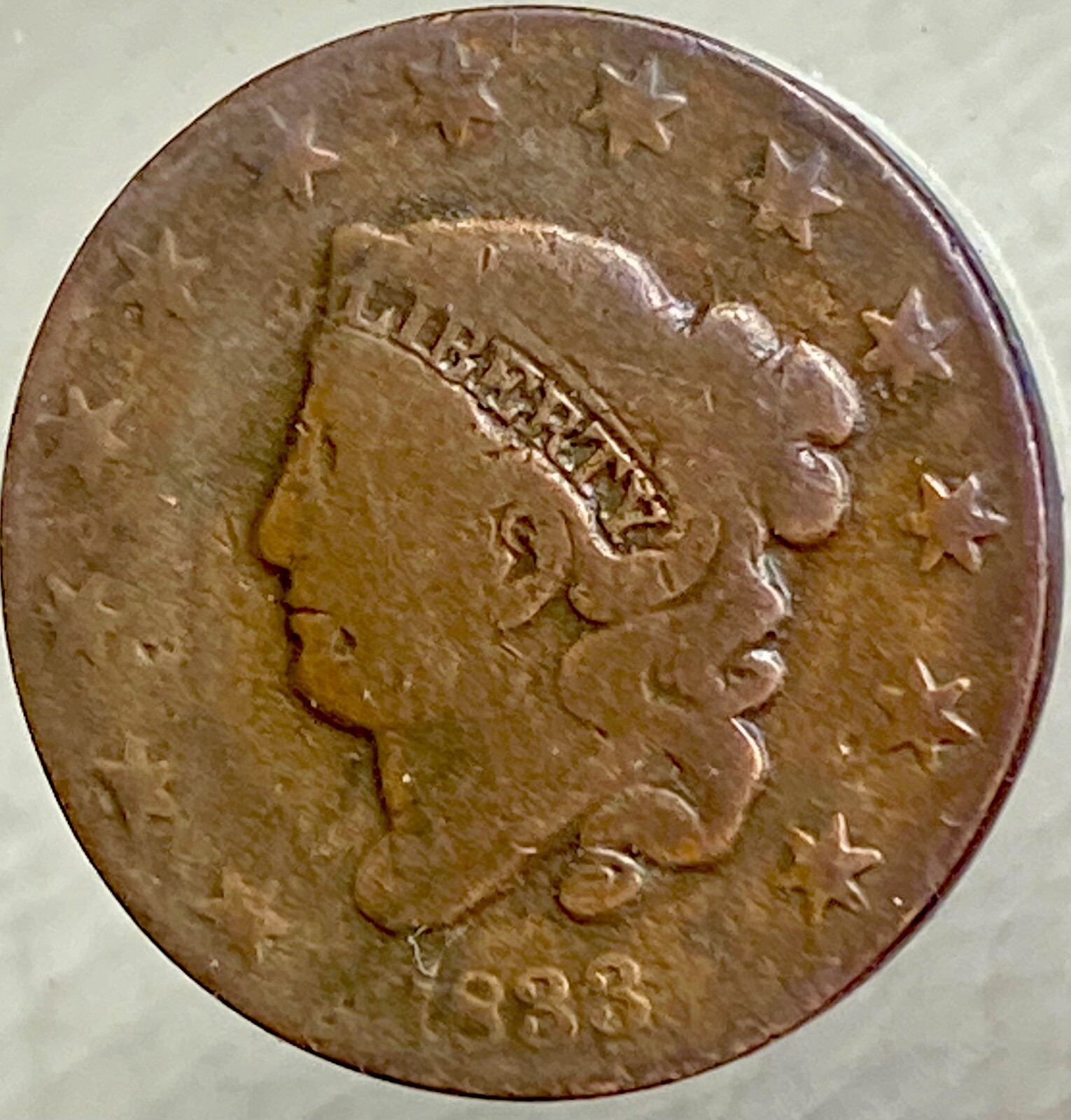 1833 Large Cent United States Matron Head Obverse Nice Mintage ...