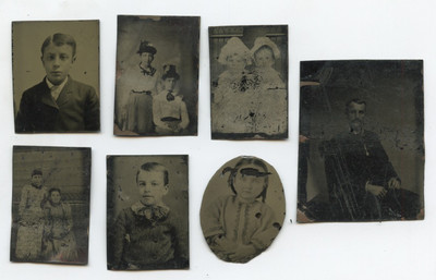TINTYPE STUDIO PORTRAITS SET OF 7 GEM/SMALL SIZE PHOTOS | eBay
