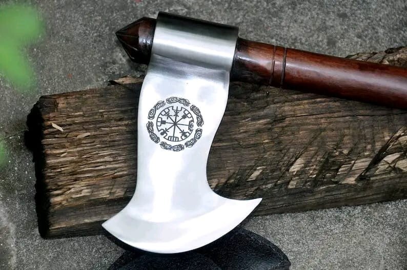 Custom Handmade Vixing Hatchet Axe |Functional |Camping |Battle |Razor ...