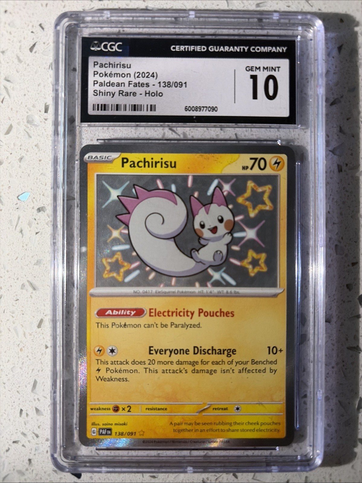 Pachirisu Pokemon Paldean Fates 138/091 Shiny Rare Holo CGC 10 | eBay