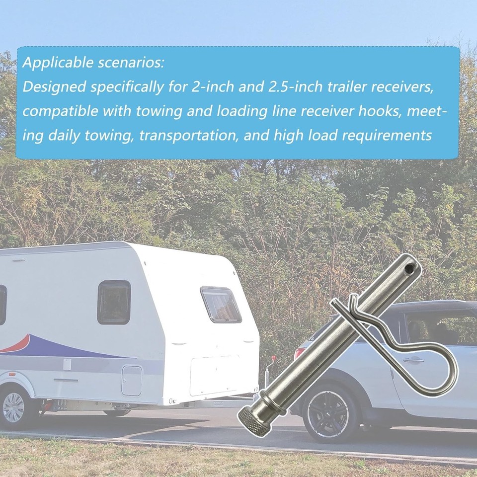 Stainless Steel Trailer Hitch Pin and Clip for 2" and 2.5" Hitch Pins ...