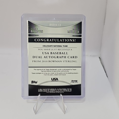 2010 Bowman Sterling USA Baseball Dual Auto Matt Barnes Brad Miller | eBay