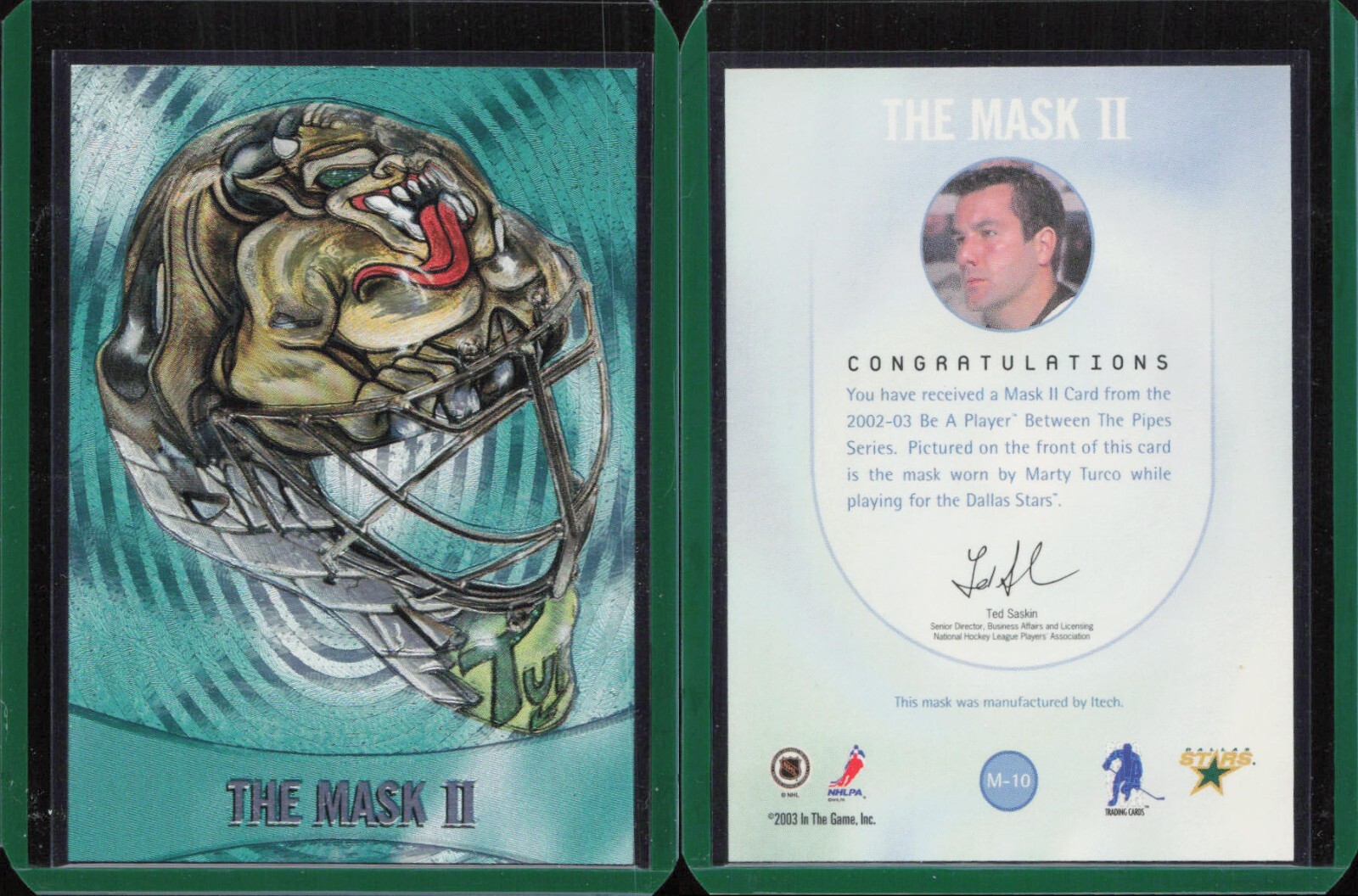 02/03 2002-03 In the Game Between the Pipes Masks II #10 Marty Turco ...