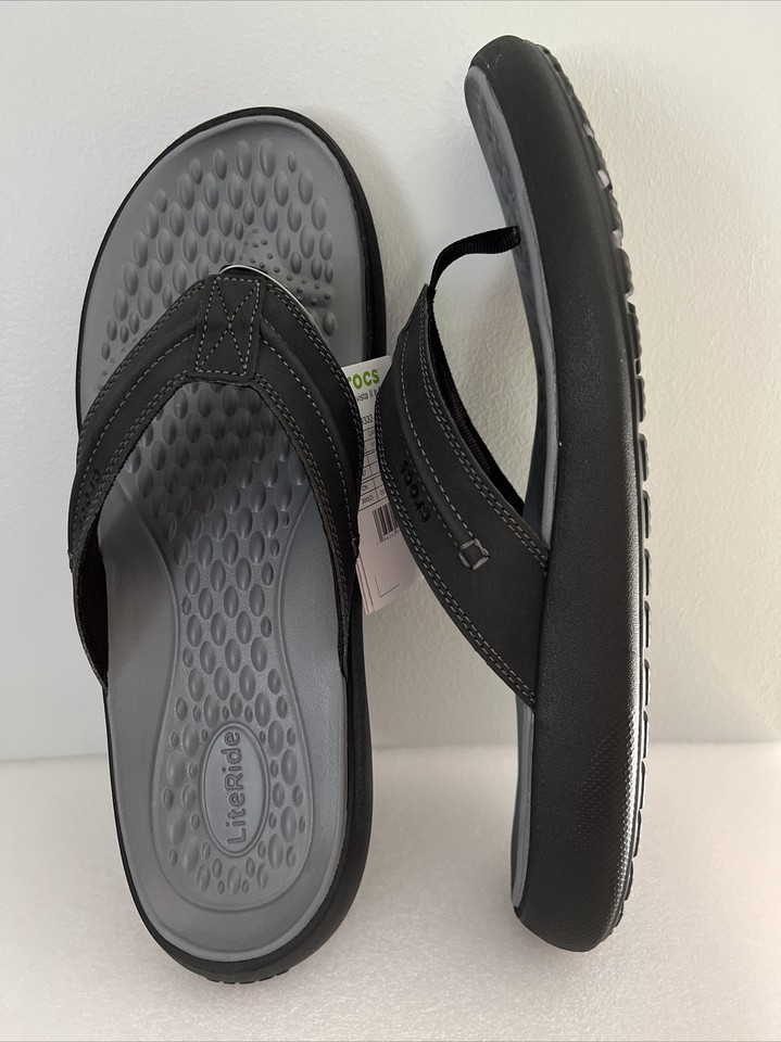 Crocs YUKON VISTA II Lite Ride FLIP Flop Black Mens 12 | eBay
