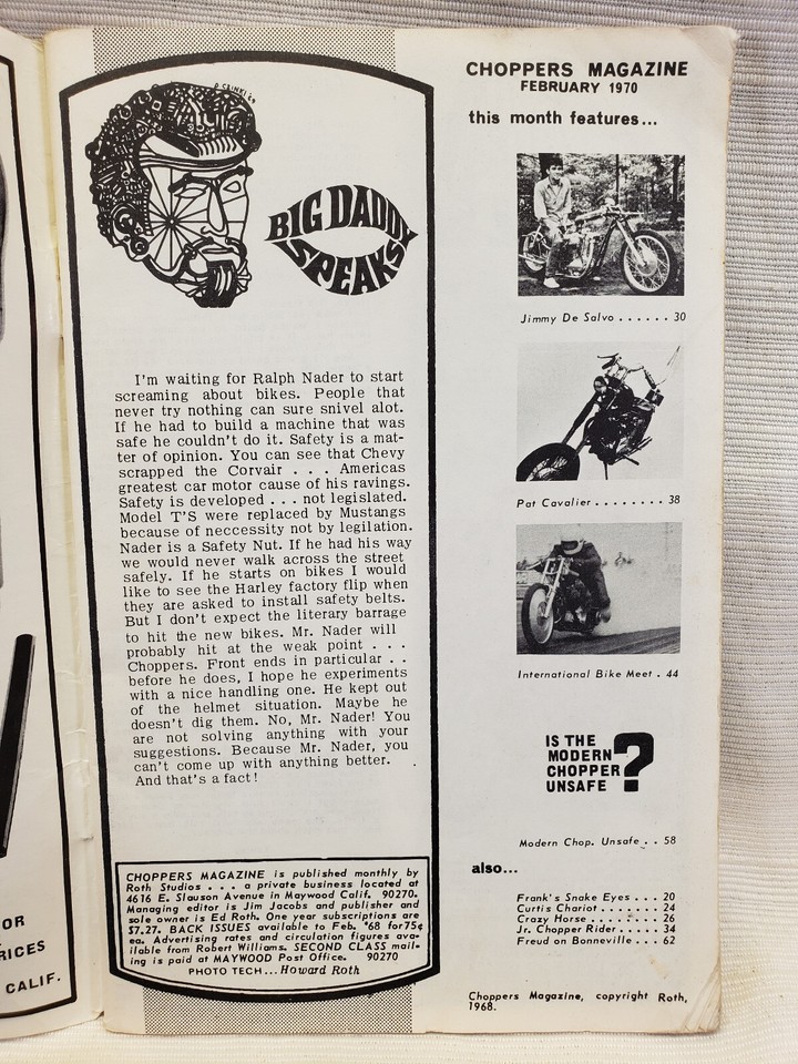 February 1970 CHOPPERS MAGAZINE Vintage Custom Motorcycle Chopper Mag ...