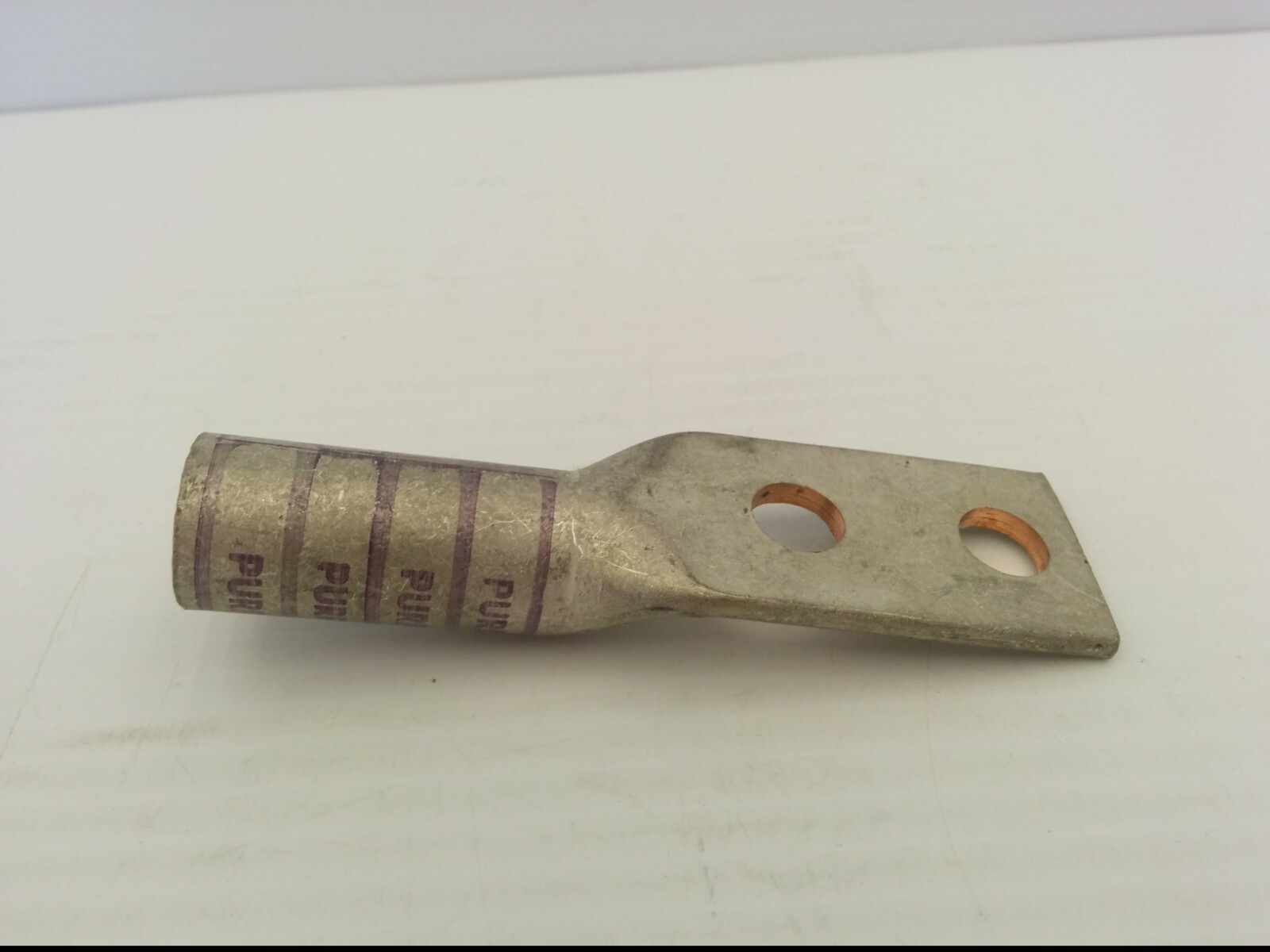 BURNDY YAV282TC38FX (YAV28-2TC38-FX) COMPRESSION LUG 2 HOLE, 3/8" 4/0 ...