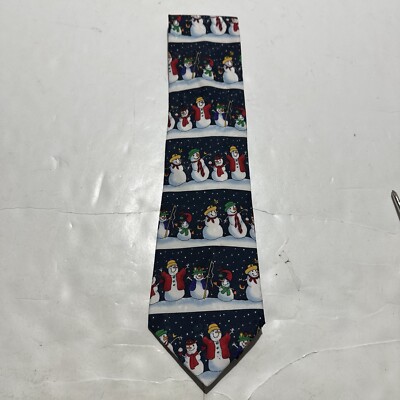Hallmark Yule Tie Snowmen Art Greetings Christmas Neck Tie Necktie ...