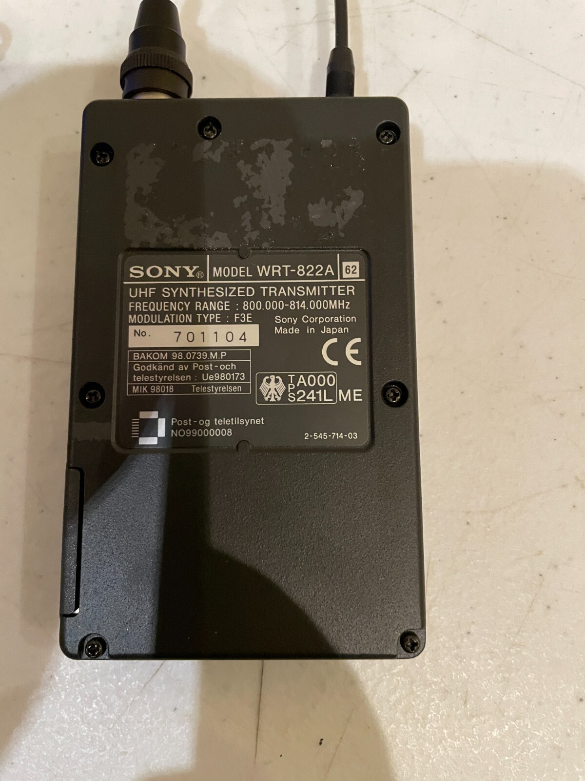 Sony WRT-822 transmitter Lavalier mic headphone mic for sale online | eBay