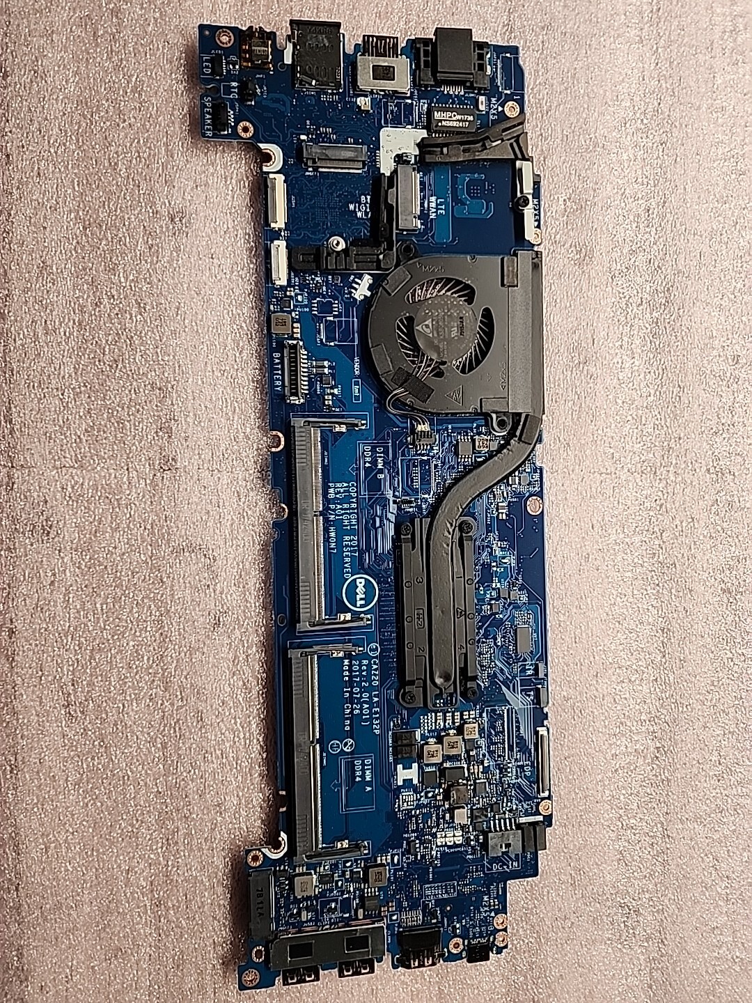 Dell Latitude 7480 Motherboard w/ Intel Core i5-7300U + CPU Cooler/Fan ...