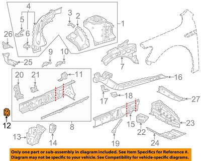 GM OEM 16-23 LaCrosse Fender Structural Components Rails-Bumper Bracket ...