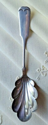 Colonial FIDDLE HANDLE SUGAR SHELL SPOON Silver Plate Oneida TIPPED o.c ...