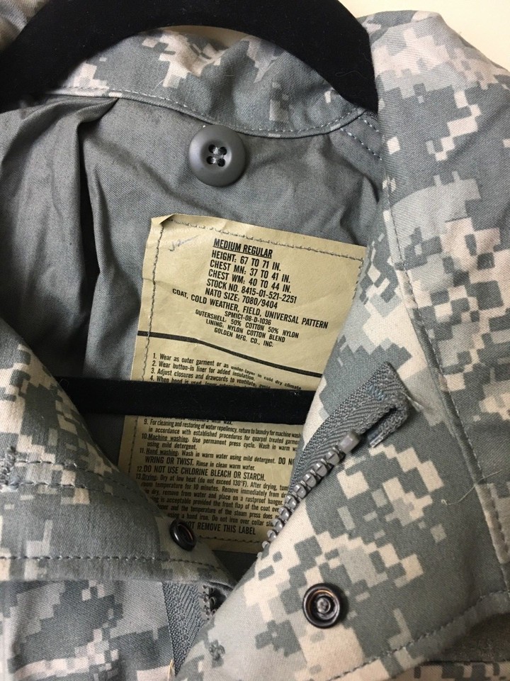 Army ACU Field Jacket Size Medium Regular (Used) NSN 8415-01-521-2251 ...