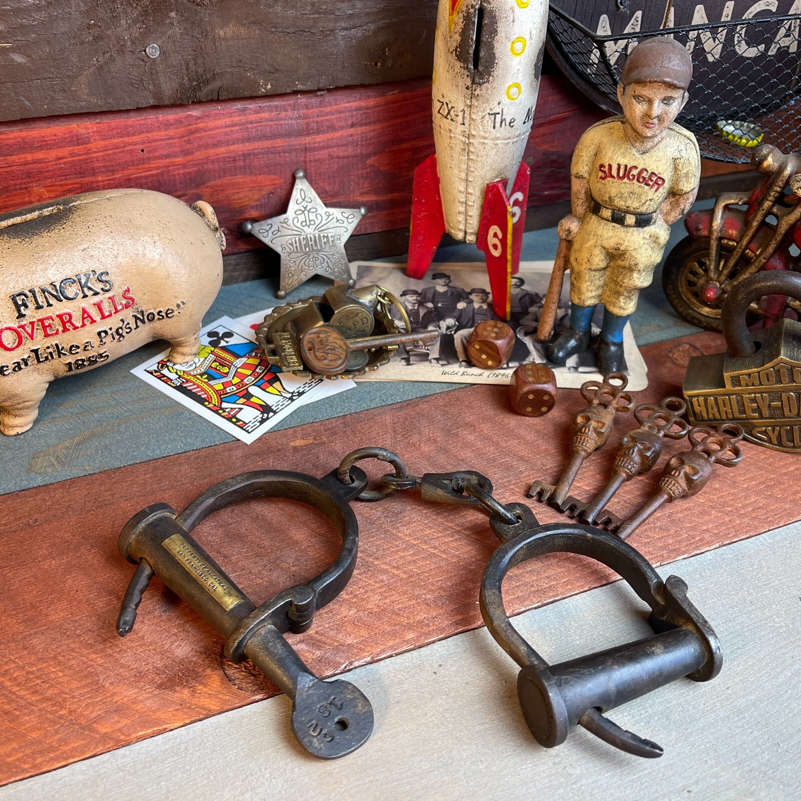 Property Of Alcatraz Prison Adjustable Handcuffs Iron Cuffs & Key | eBay