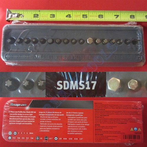 New Snap On Low Profile Stubby Bits 17 Pcs Set SDMS17 Will work 112RTSM ...